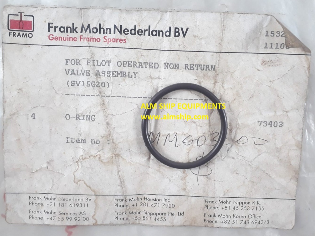 O-RING ID 73403 FOR FRAMO | ALM SHIP EQUIPMENTS